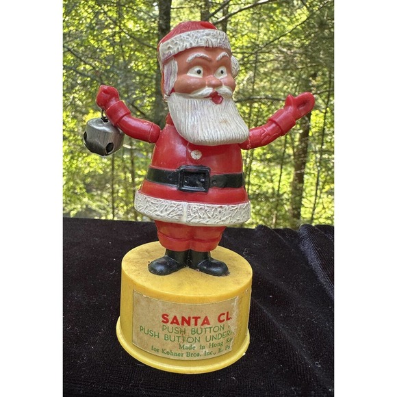 Kohner bros. | Holiday | Vintage Santa Push Up Holding Jingle Bell In ...